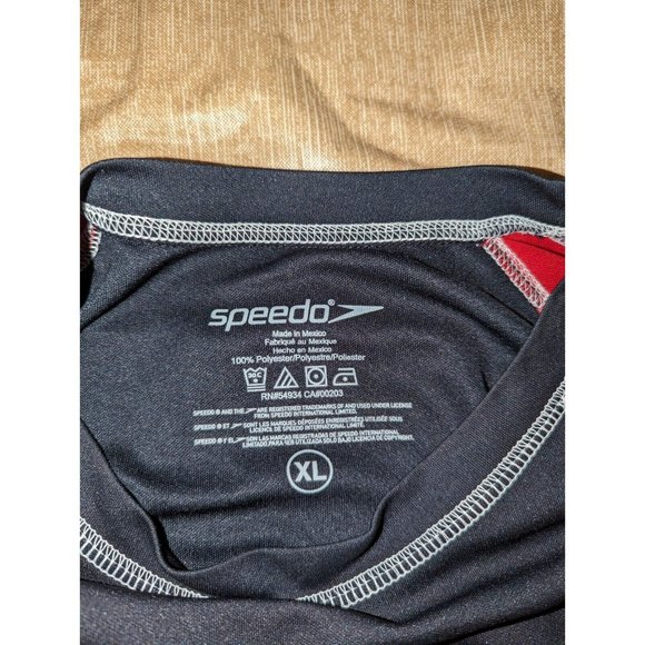 Speedo | Shirts | Speedo Mens Xl Black And Red Short Sleeve Shirt ...